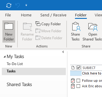 Sharing your Outlook Tasks