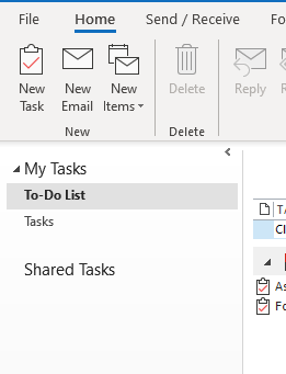 Sharing your Outlook Tasks