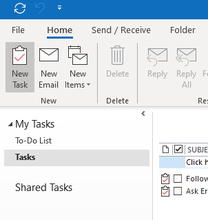 Sharing your Outlook Tasks